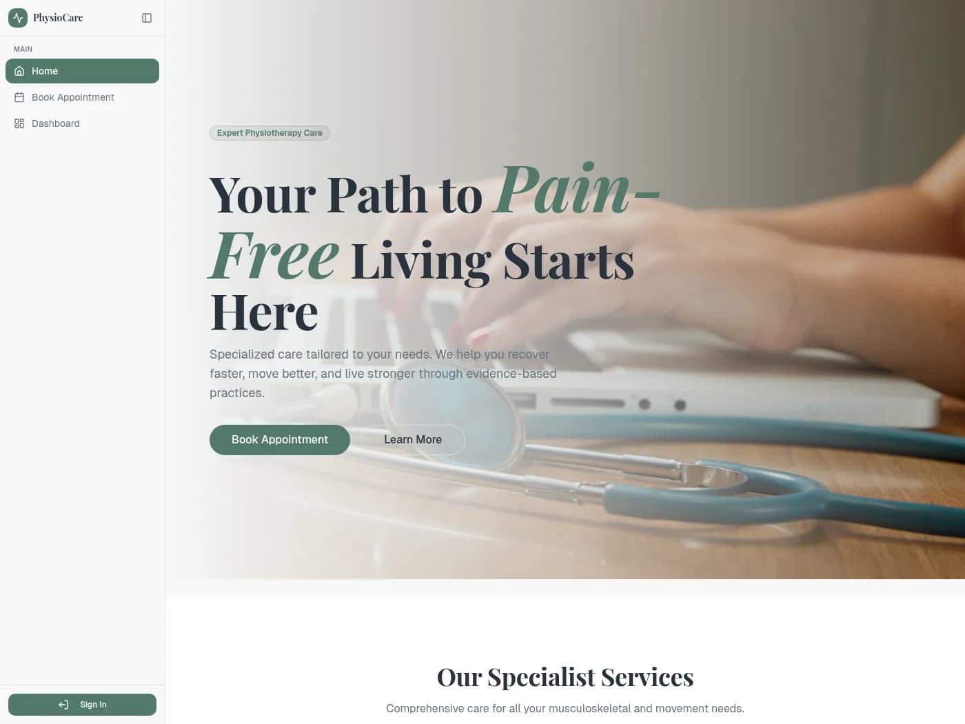 PhysioCare Web Portal