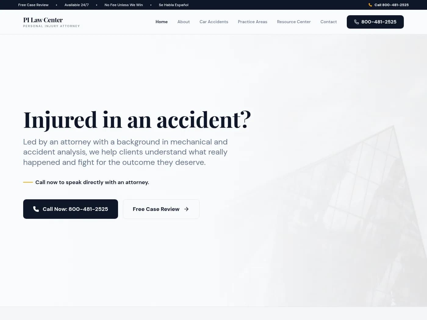 PI Law Center Website