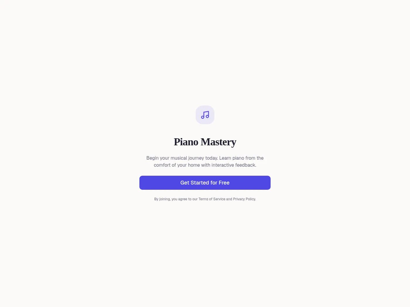 Piano Mastery App