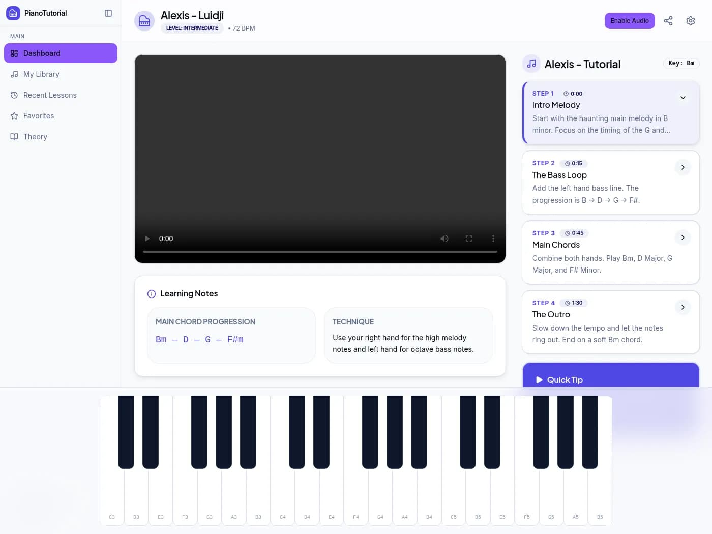 Piano Tutorial Replayer
