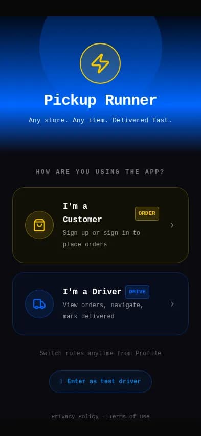 Pickup Runner Mobile
