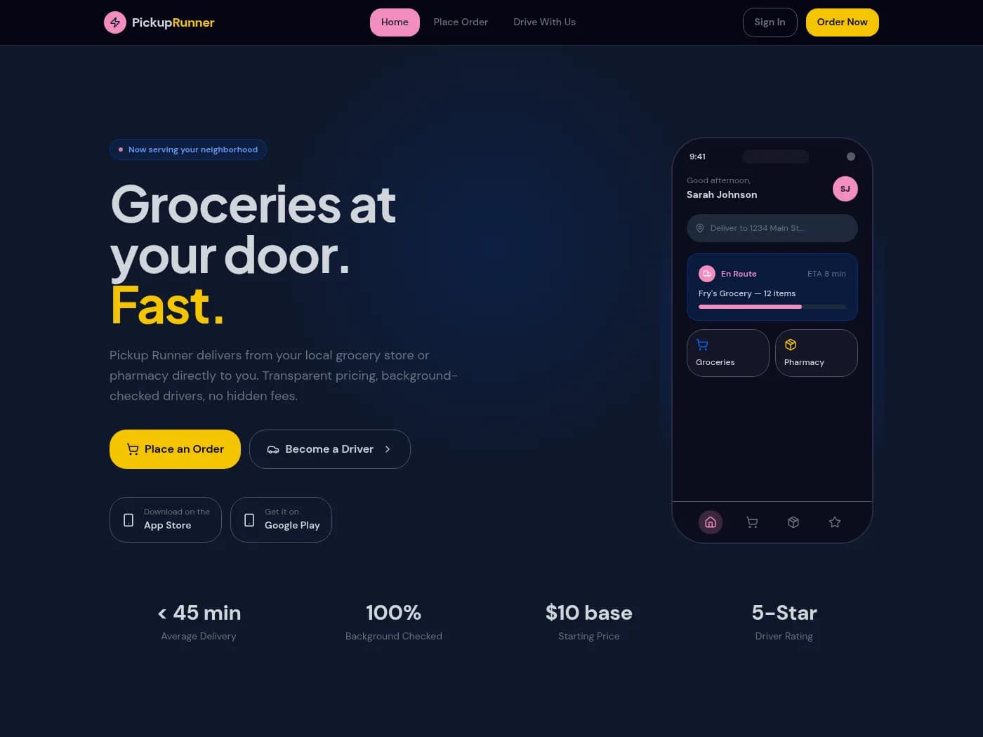 Pickup Runner Website
