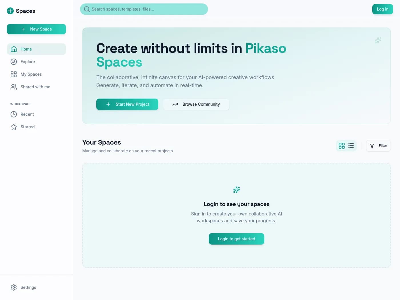 Pikaso Spaces Clone
