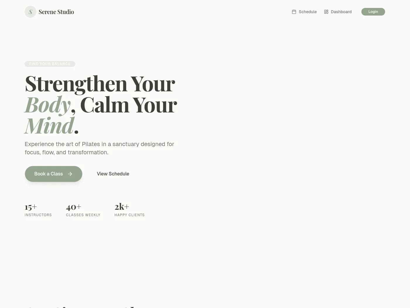 Modern Pilates Studio Web