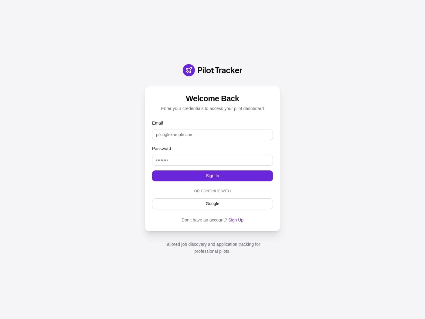 Pilot Job Tracker