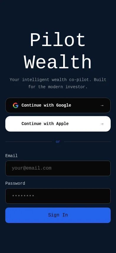Pilot Wealth Co-Pilot App