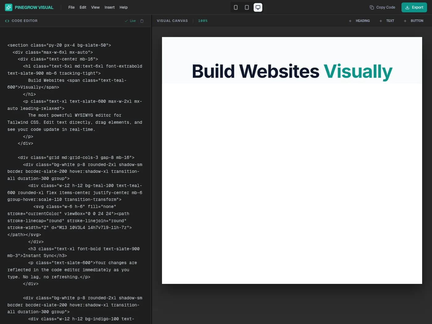 Pinegrow Visual HTML Editor