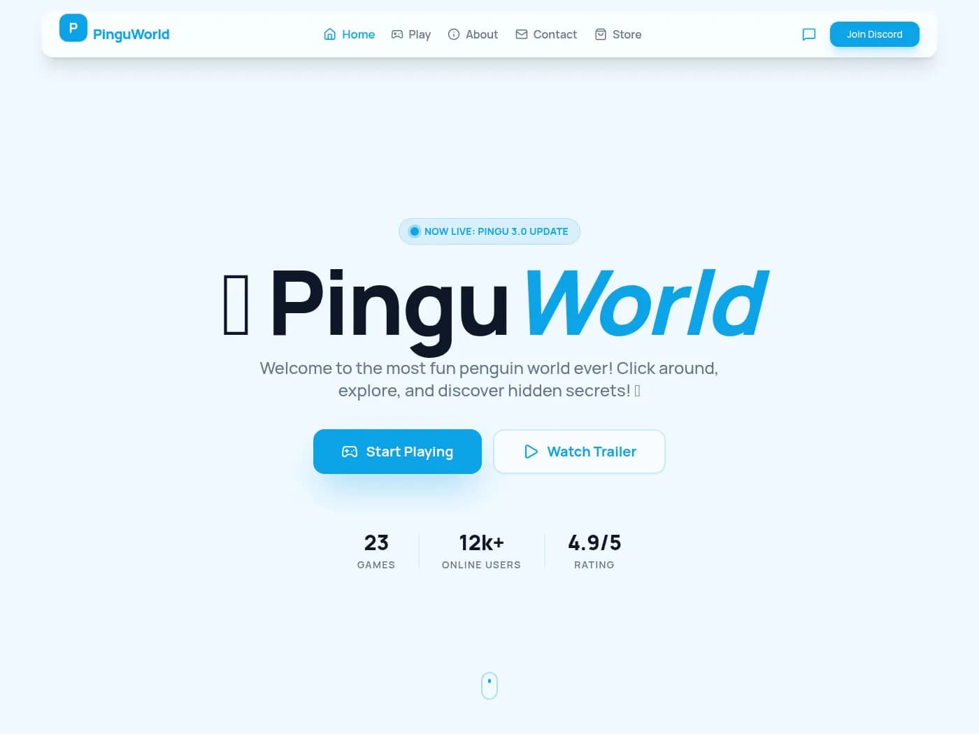 PinguWorld Web Clone