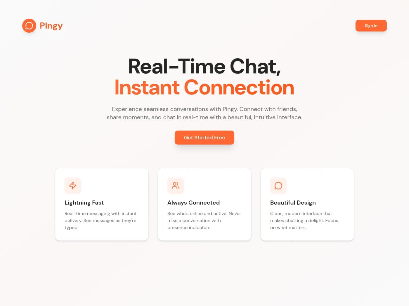 Pingy Chat Website