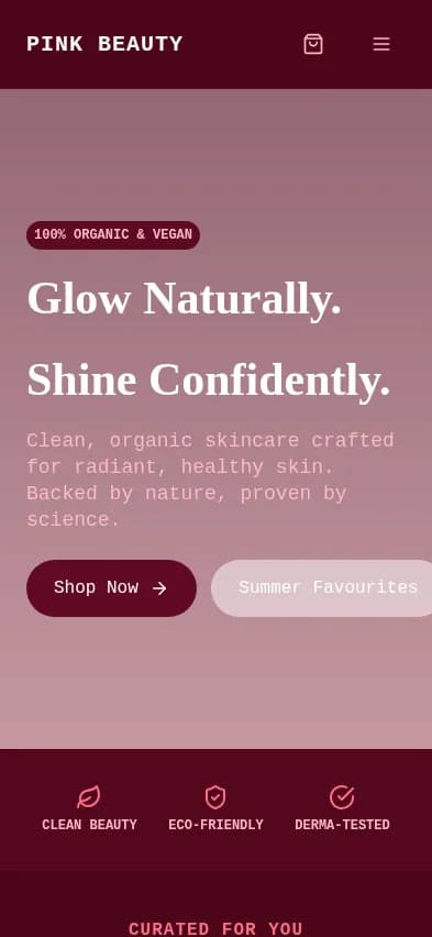Pink Beauty Landing Page