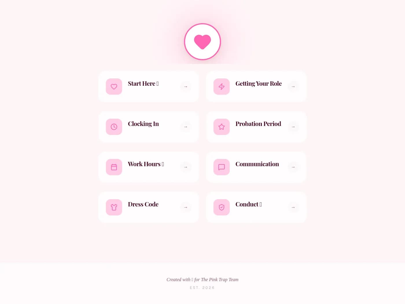 Pink Trap Orientation Guide