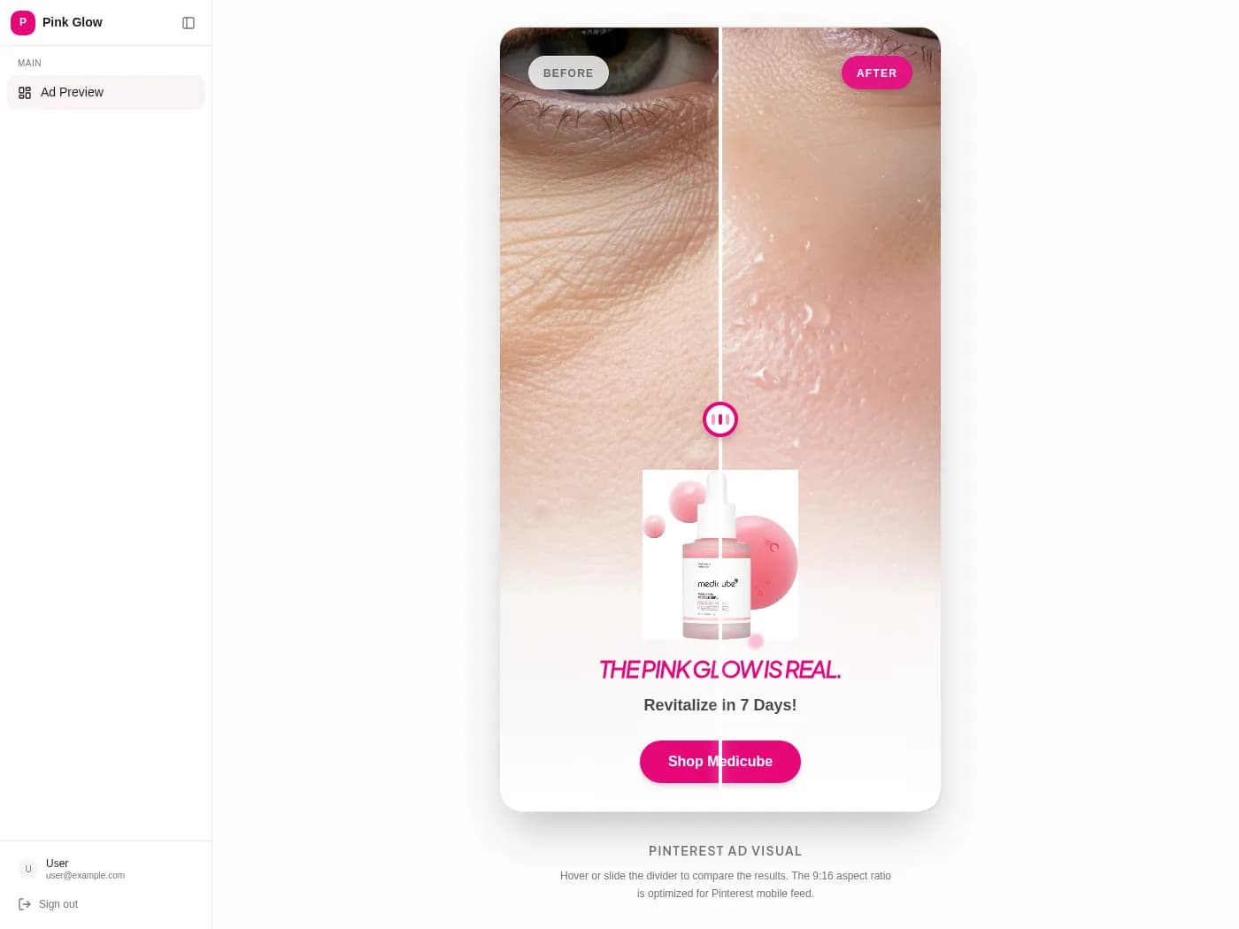 Pink Glow Ad Visual