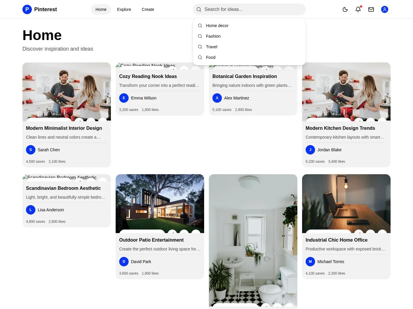 Pinterest UI Clone Pro