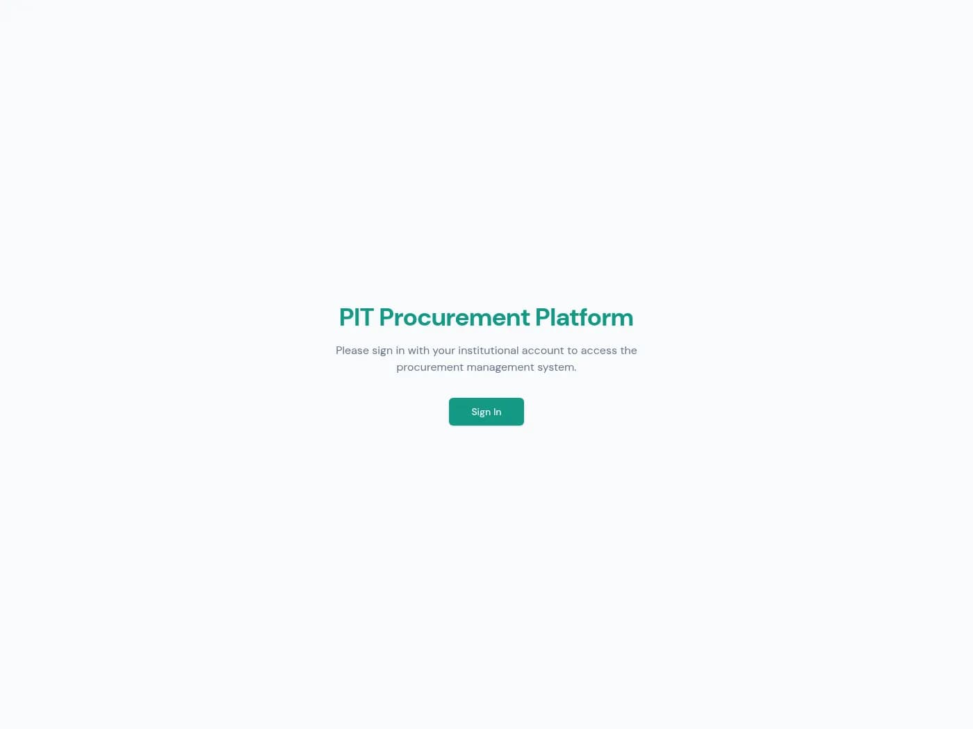 PIT Procurement Platform