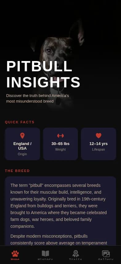 Pitbull Insights App