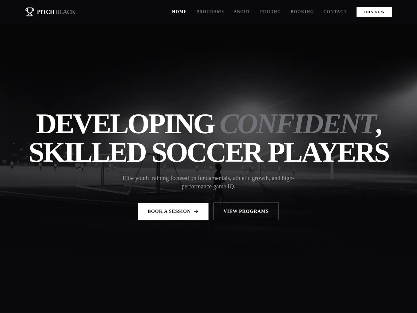 Pitch Black Soccer Site