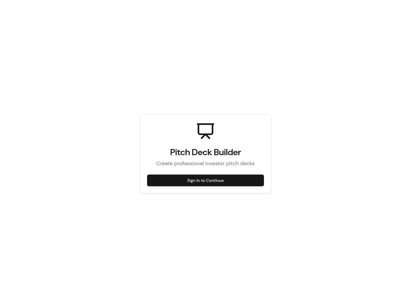 Startup Pitch Deck Builder