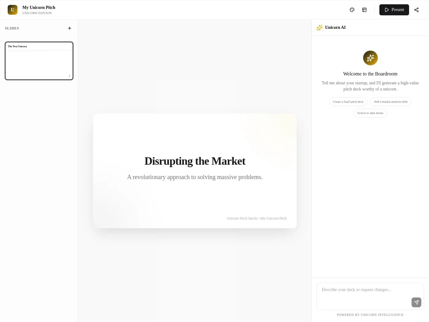 Unicorn Pitch Decks