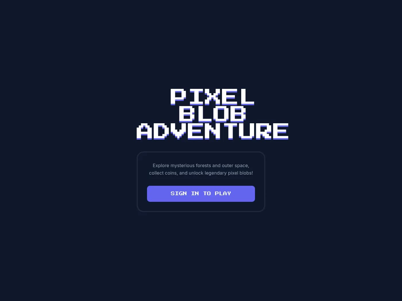 Pixel Blob Adventure