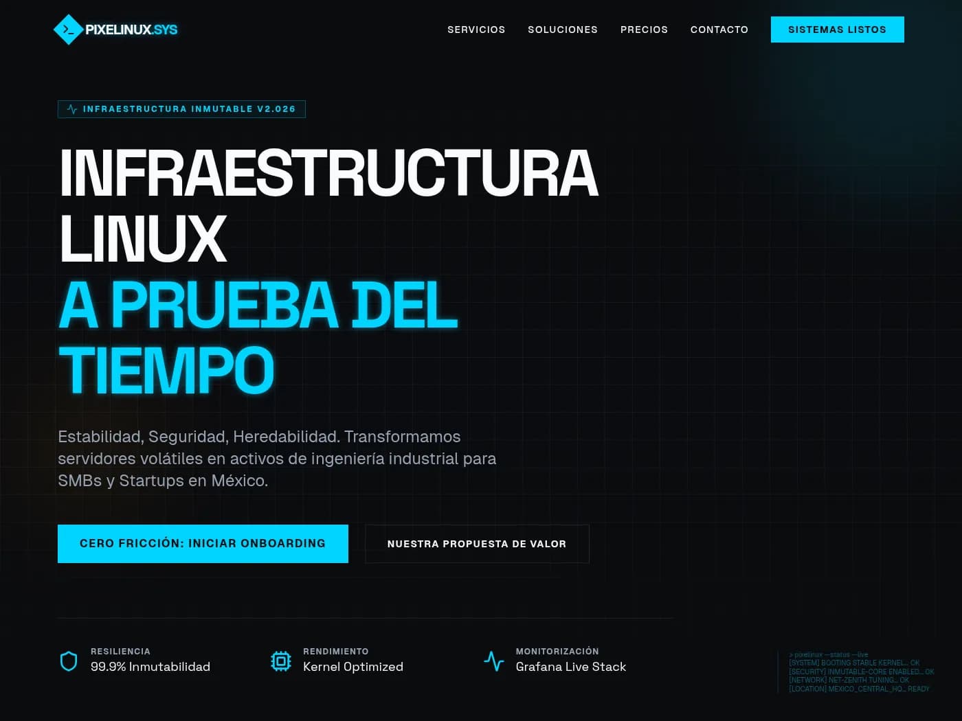PixeLinux Futuristic Site