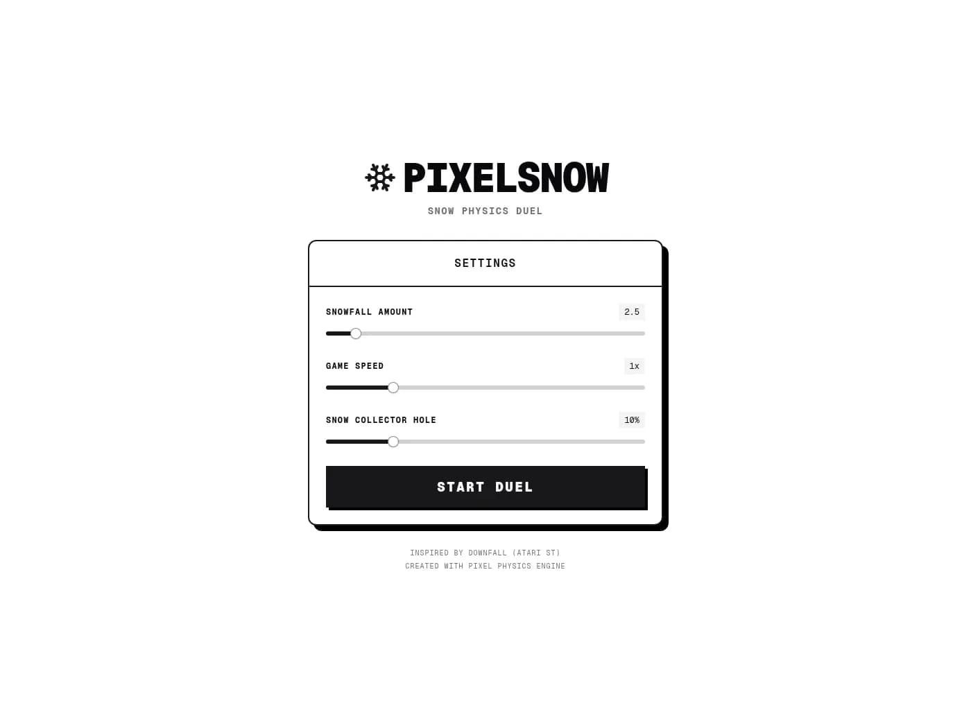 PixelSnow: Snow Physics Duel