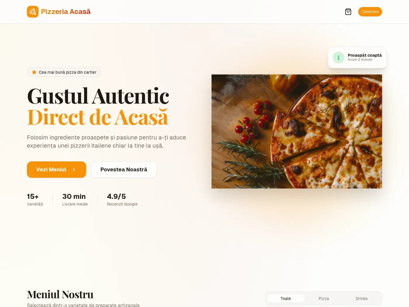 Pizzeria Home Menu