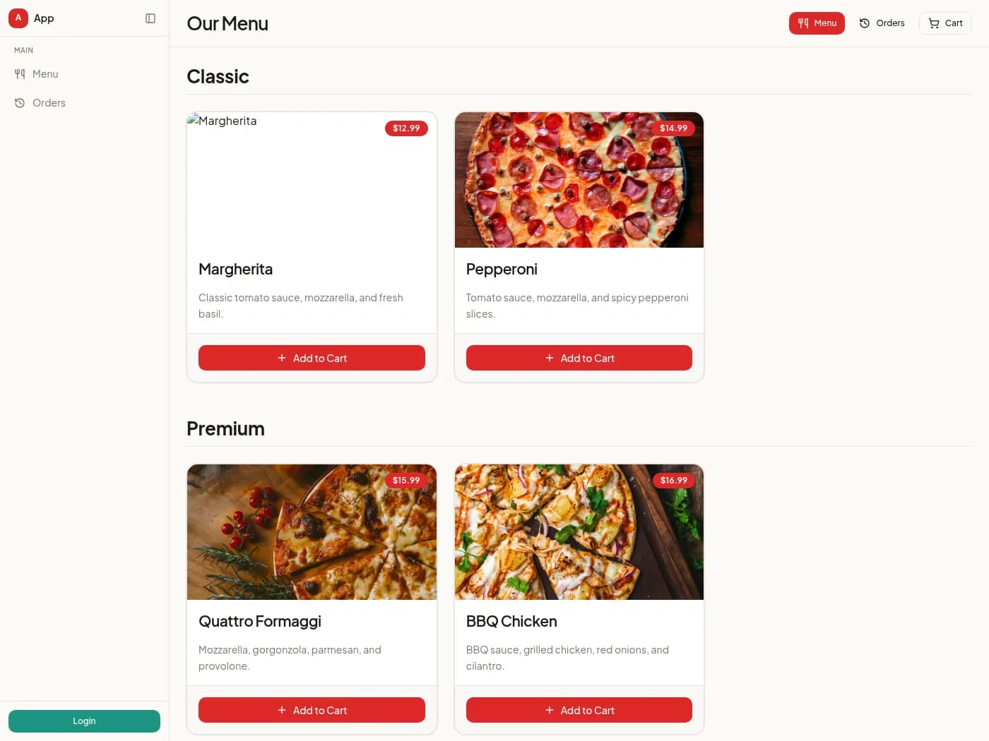 Pizza Take Away Site