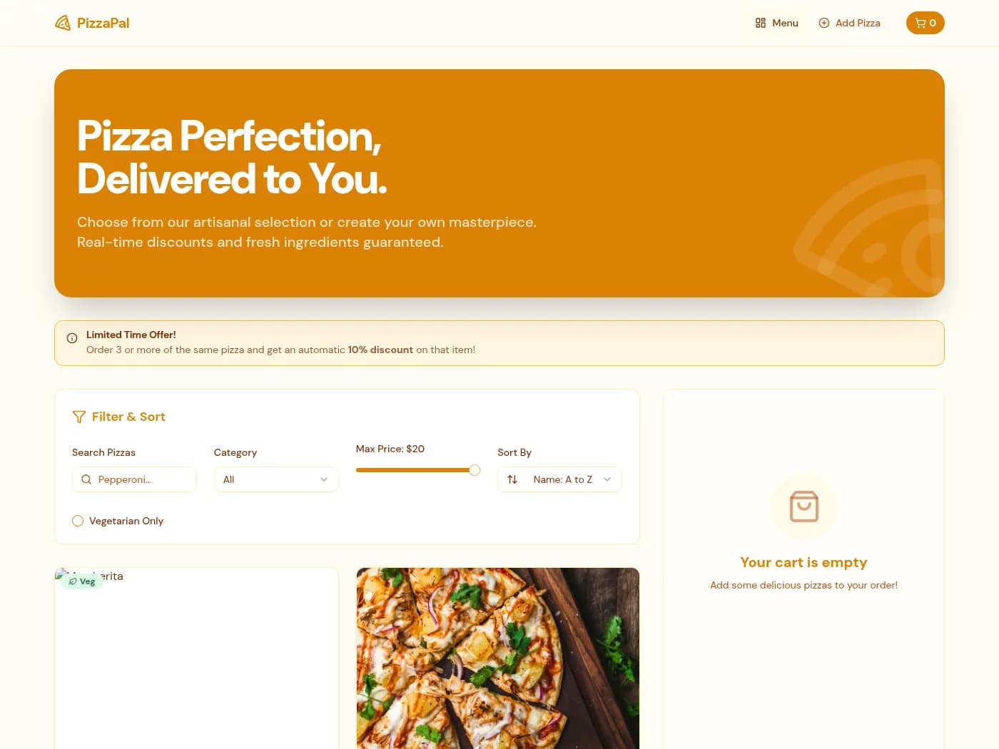 PizzaPal Web App