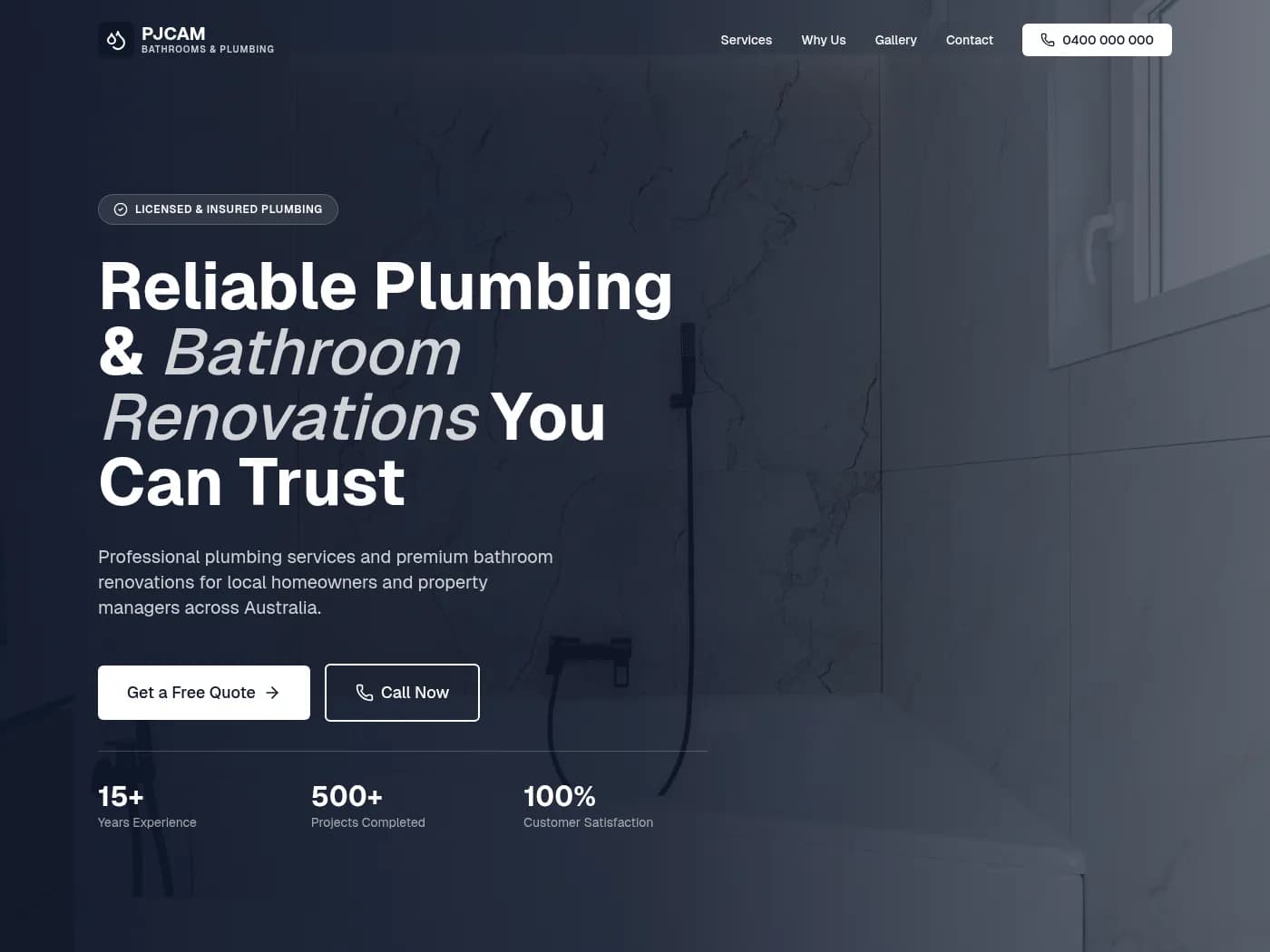 PJCAM Plumbing Website