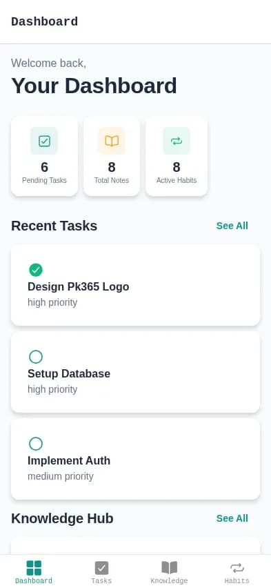 Pk365 Dashboard