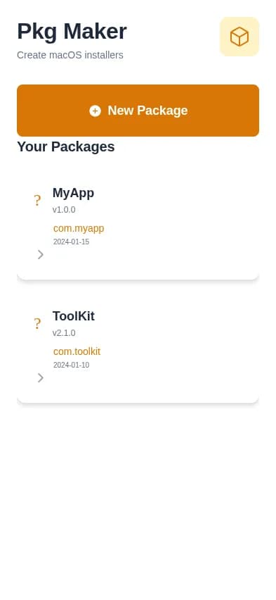 Pkg Maker App