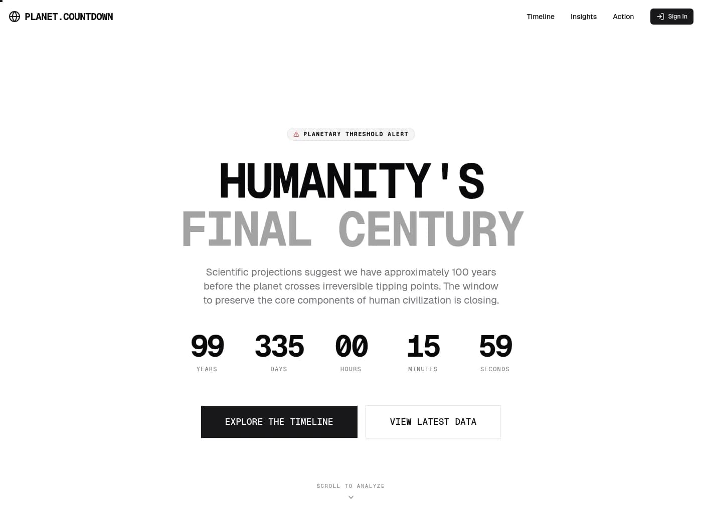 Humanity's Countdown Insight