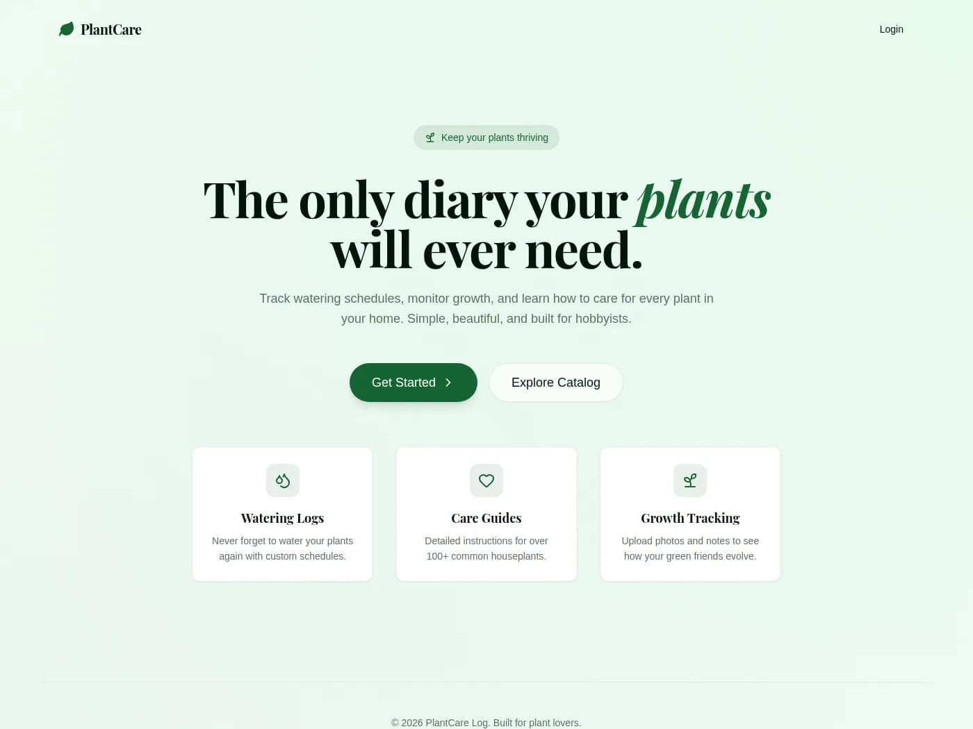 Plant Care Log