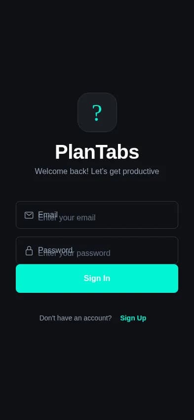 PlanTabs Mobile