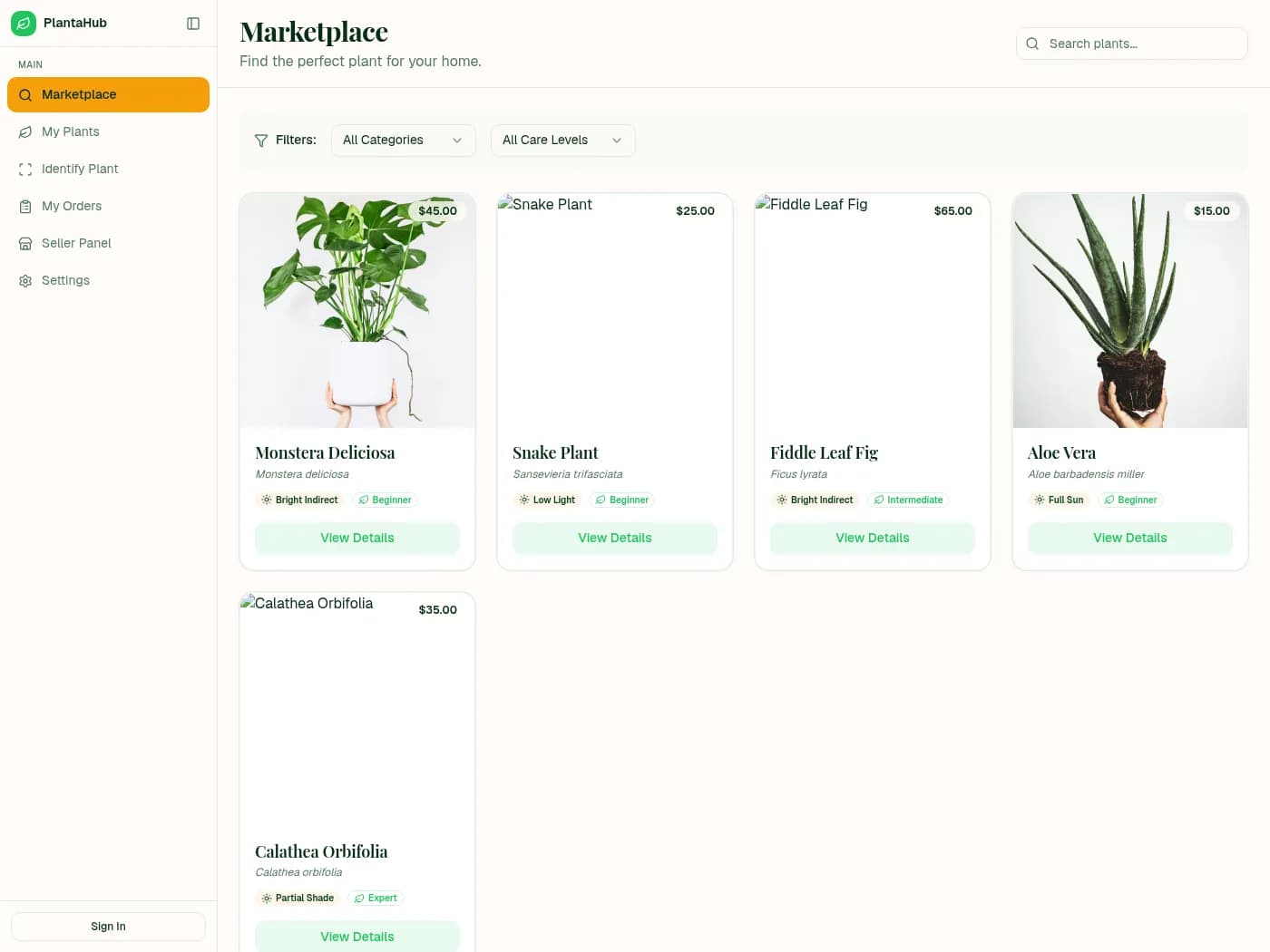PlantaHub Marketplace