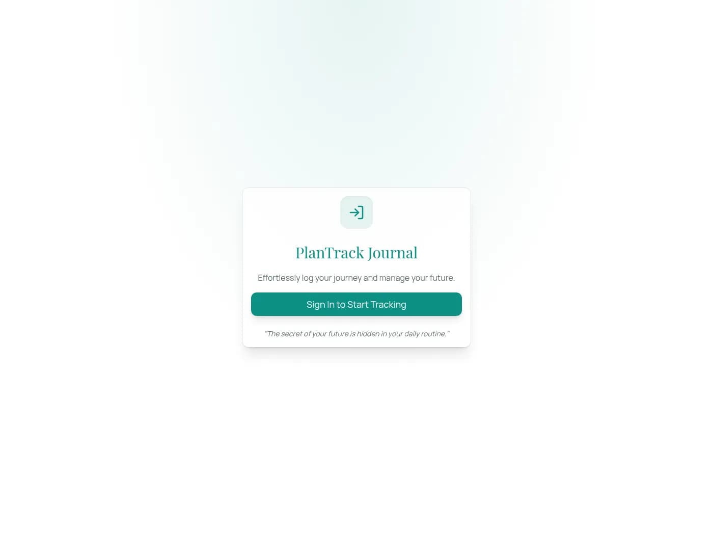 PlanTrack Journal