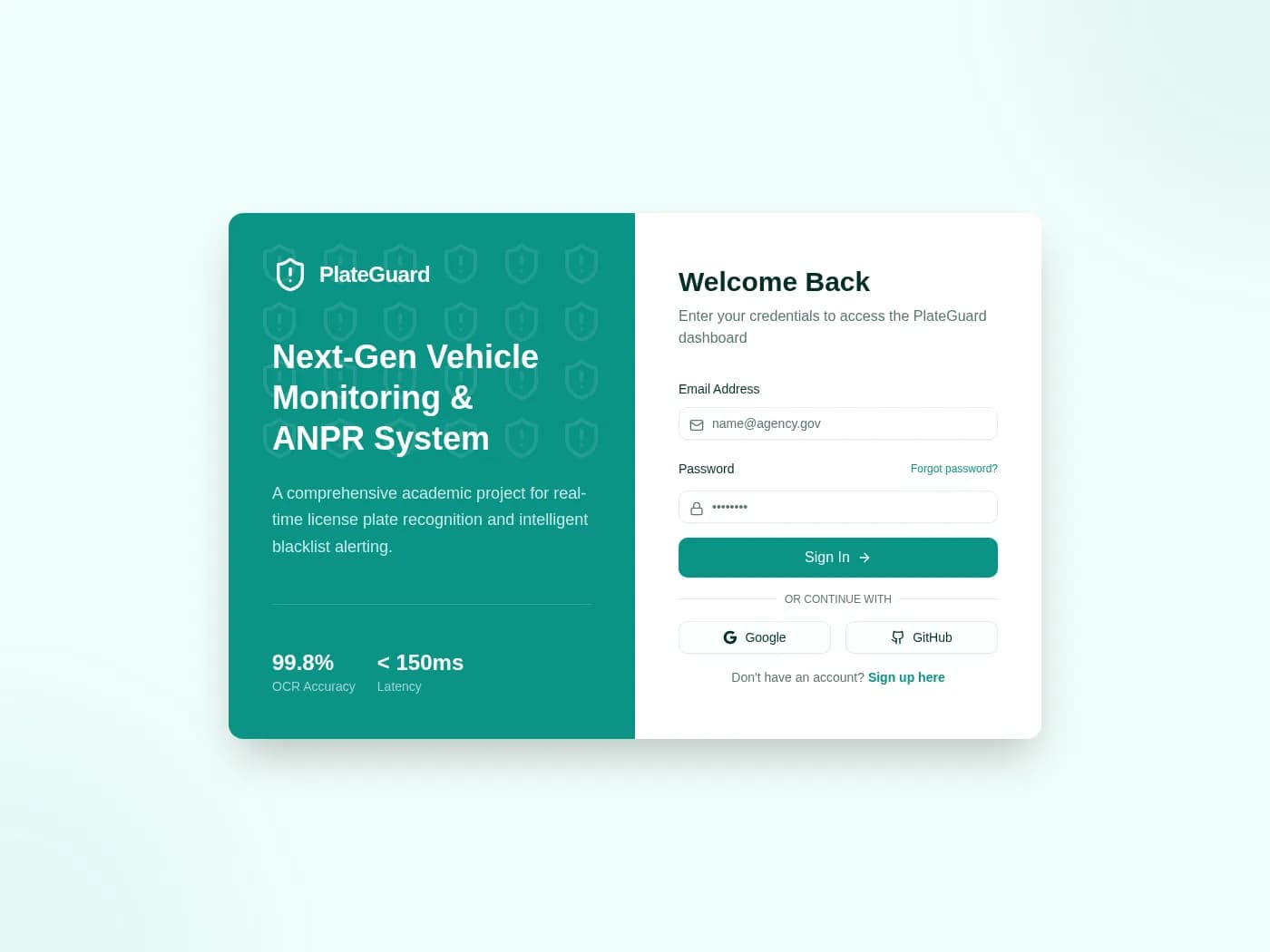 PlateGuard Dashboard