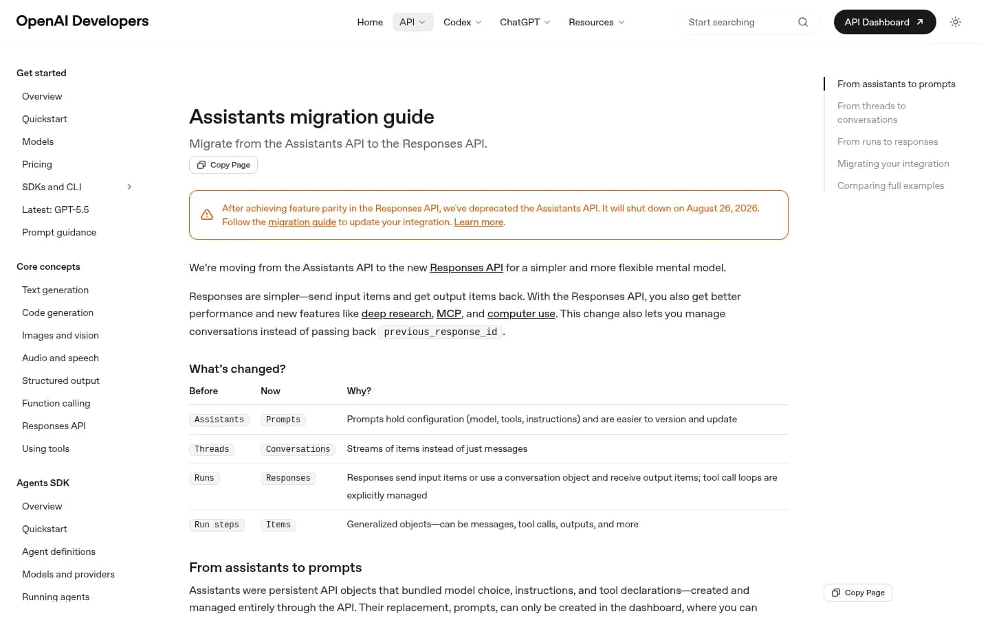 OpenAI Agents API documentation — Python and TypeScript SDK for building AI agents on OpenAI's cloud infrastructure