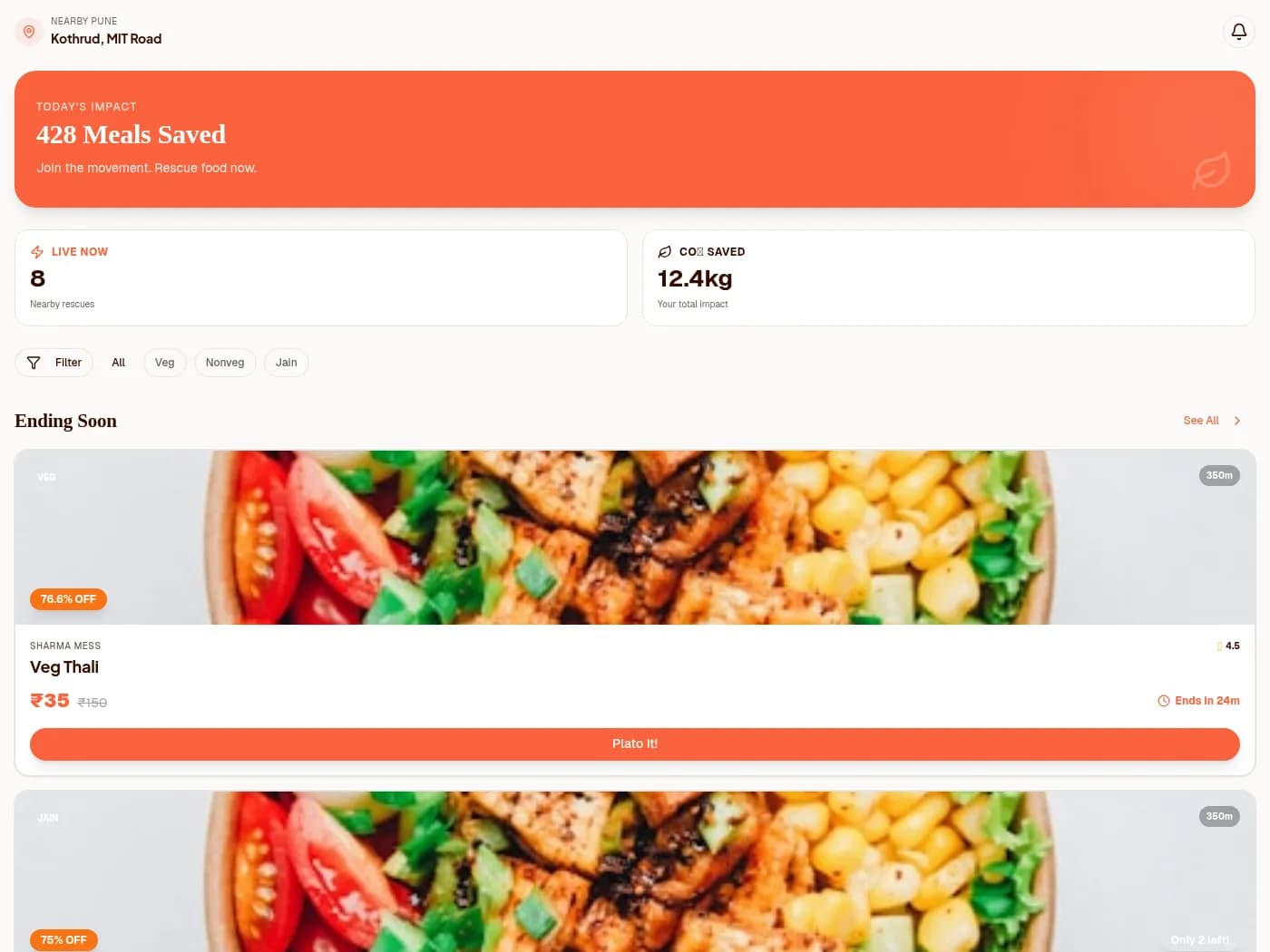 Plato Food Rescue Marketplace