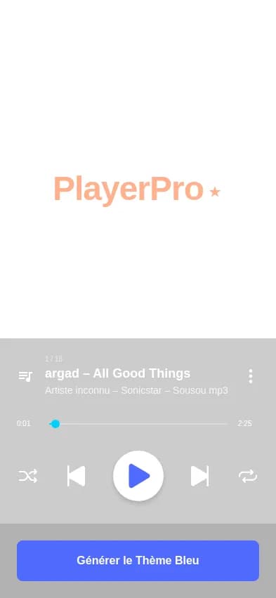 Blue Gradient PlayerPro Theme