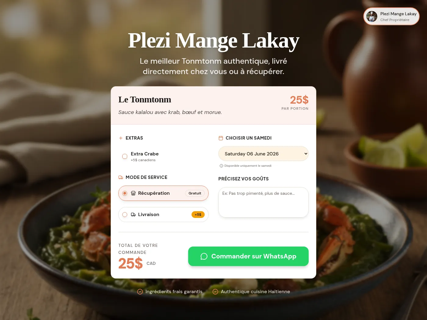 Plezi Mange Lakay Orders