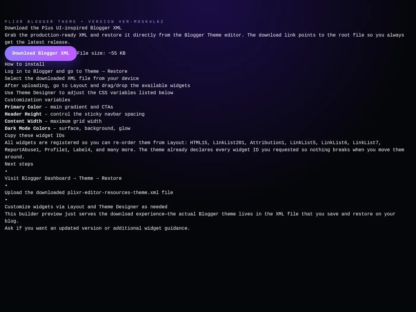 Plixr Blogger Theme