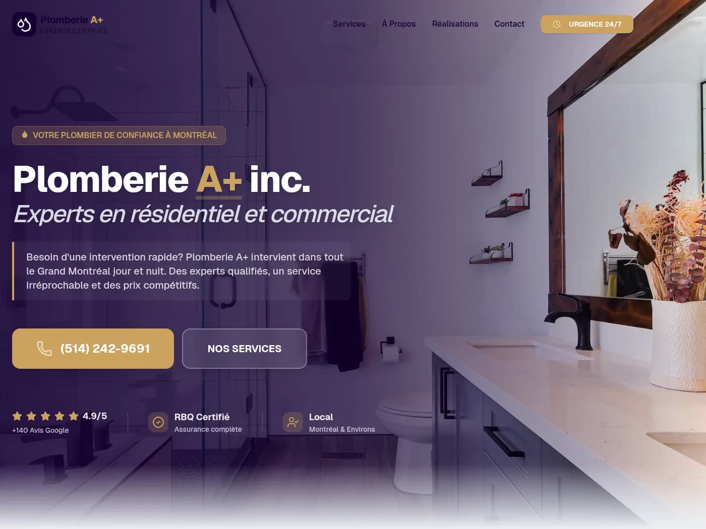 Plomberie A+ Pro Website