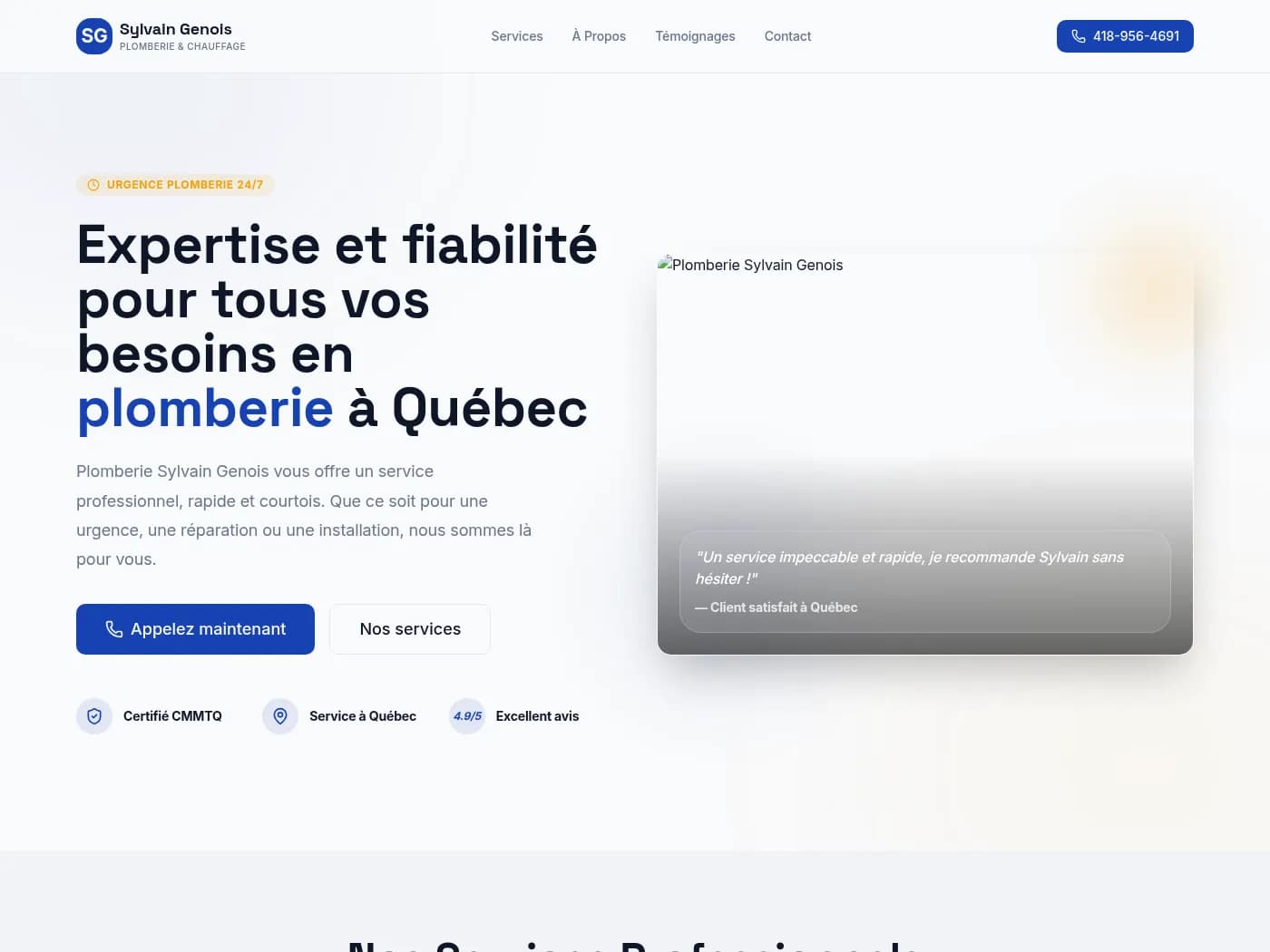 Plomberie Sylvain Genois Web