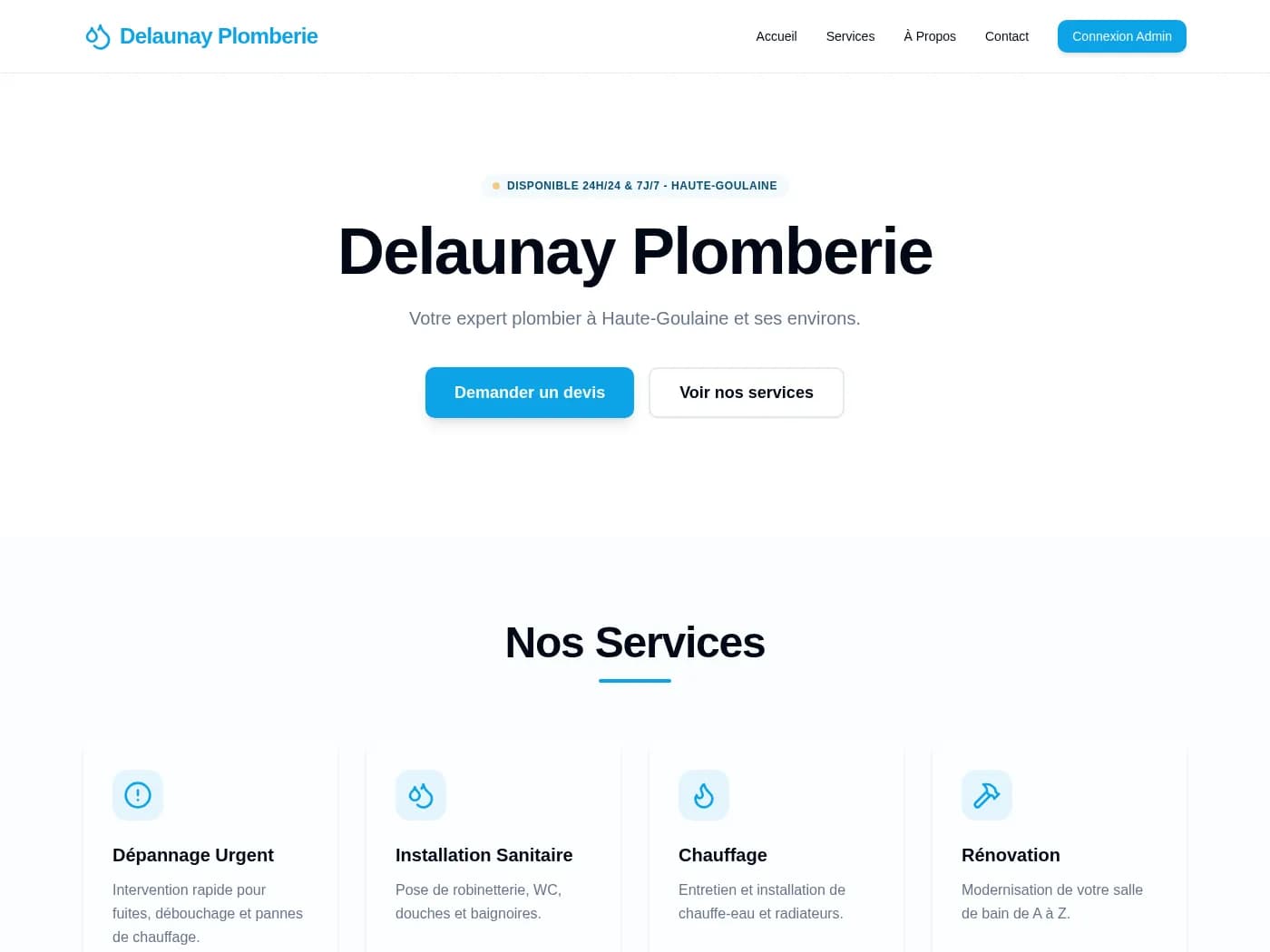 Plombier Vitrine Pro
