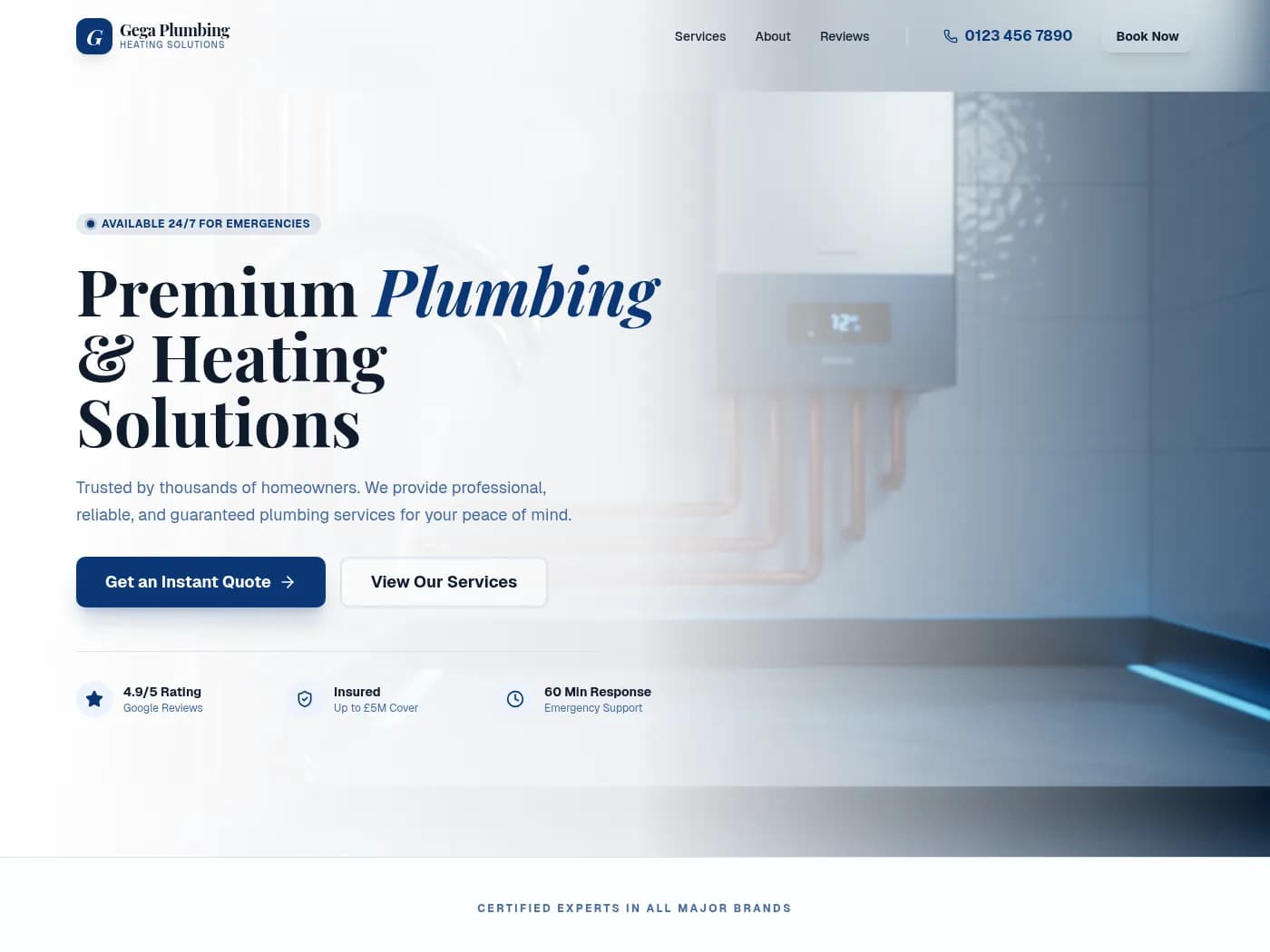 Gega Plumbing Landing