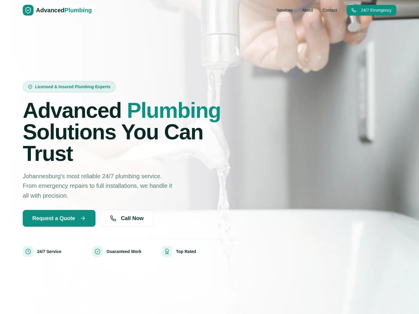 Advanced Plumbing Landing