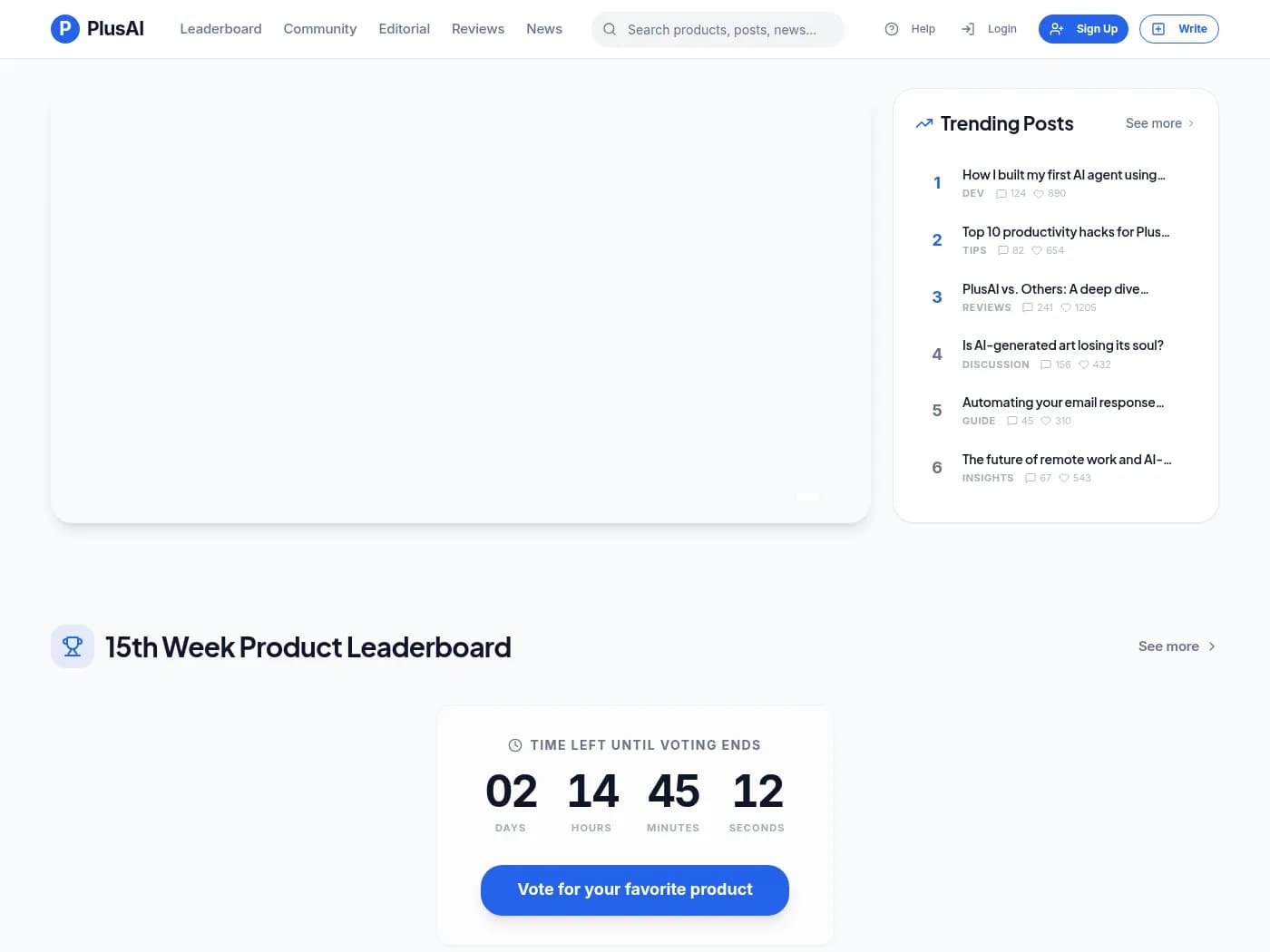 PlusAI Homepage UI