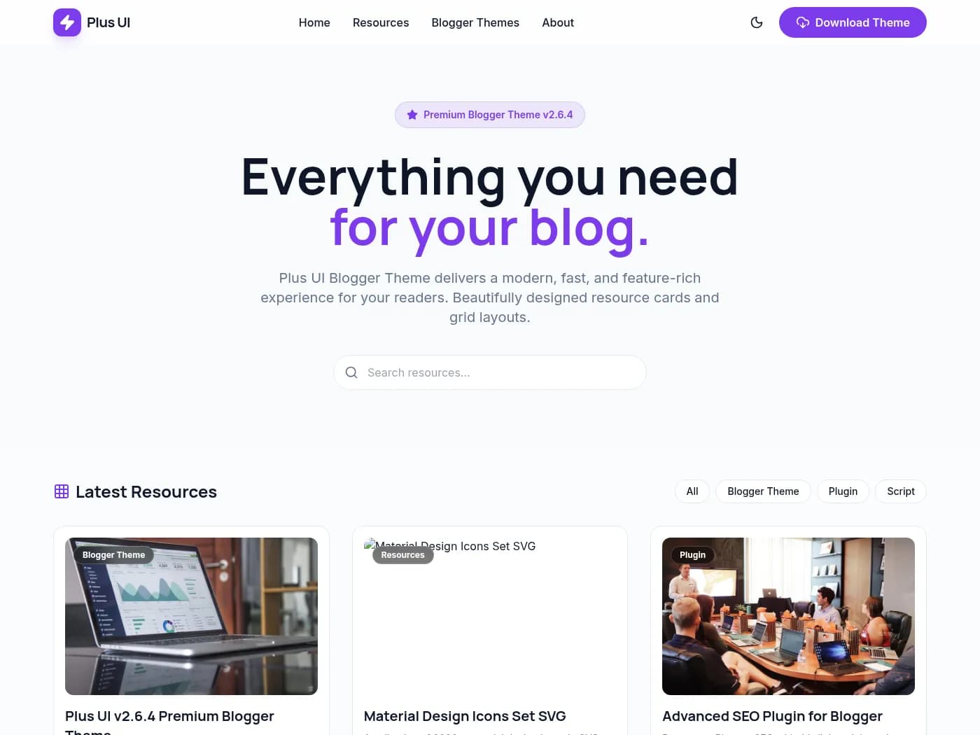 Plus UI Blogger Theme