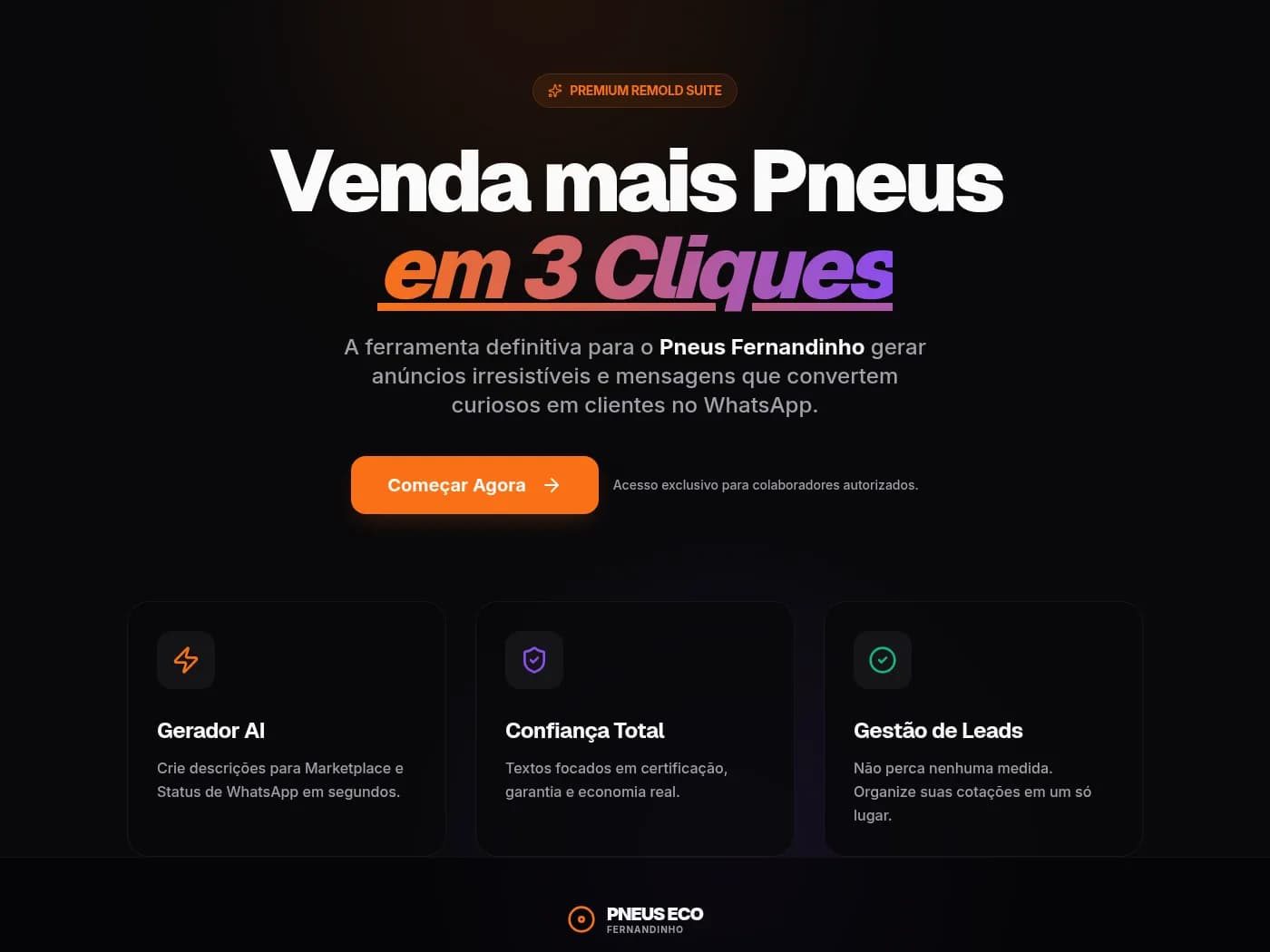Pneus Eco Selling Suite